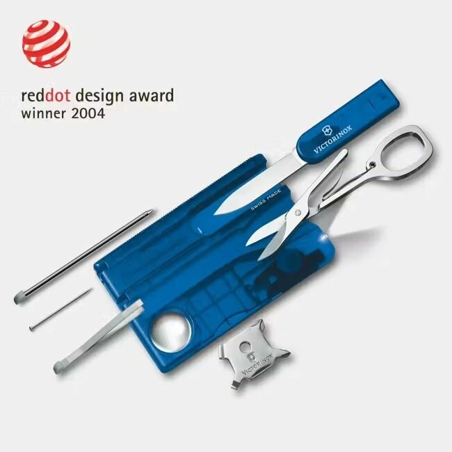 VICTORINOX SwissCard Lite 0.7322. T2 Многофункциональная карта с LED фонариком, лупой и ручкой 13 функций Синий