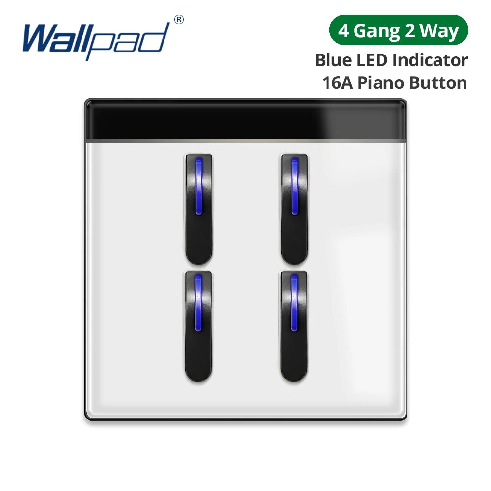 Wallpad Настенный выключатель света и розетка 16А 4 Gang 2 Way