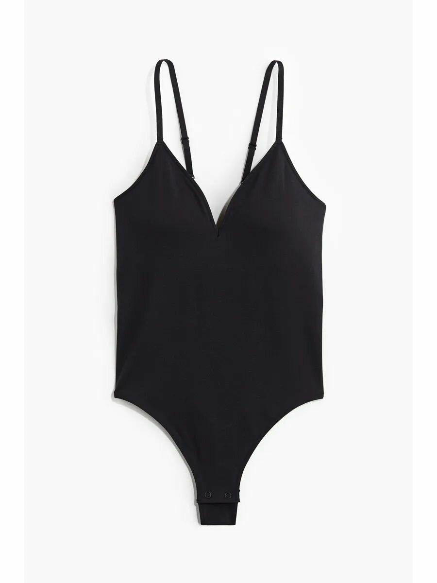 Боди бельевое H&M Базовая коллекция, размер S, черный — фото 1