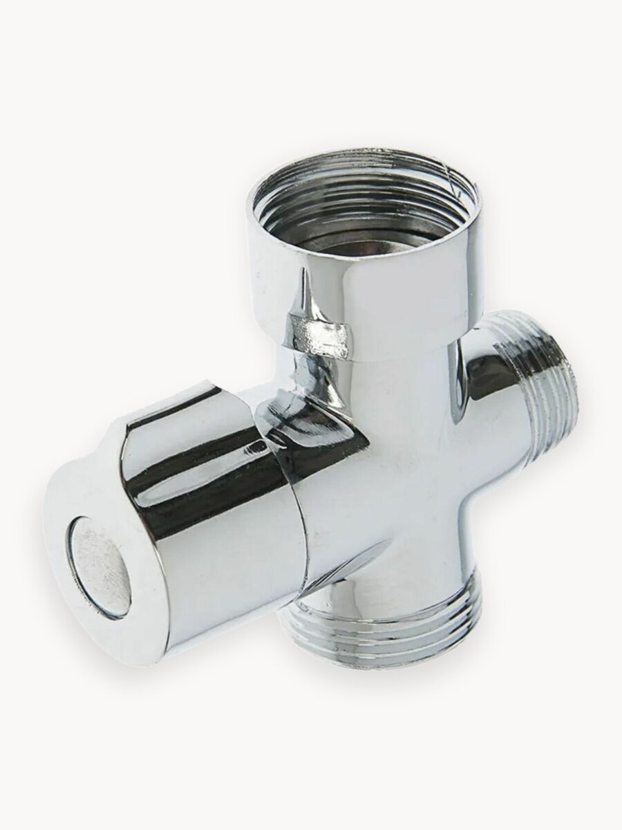 Дивертор для смесителя, поворотный, хром, 1/2", наружная резьба