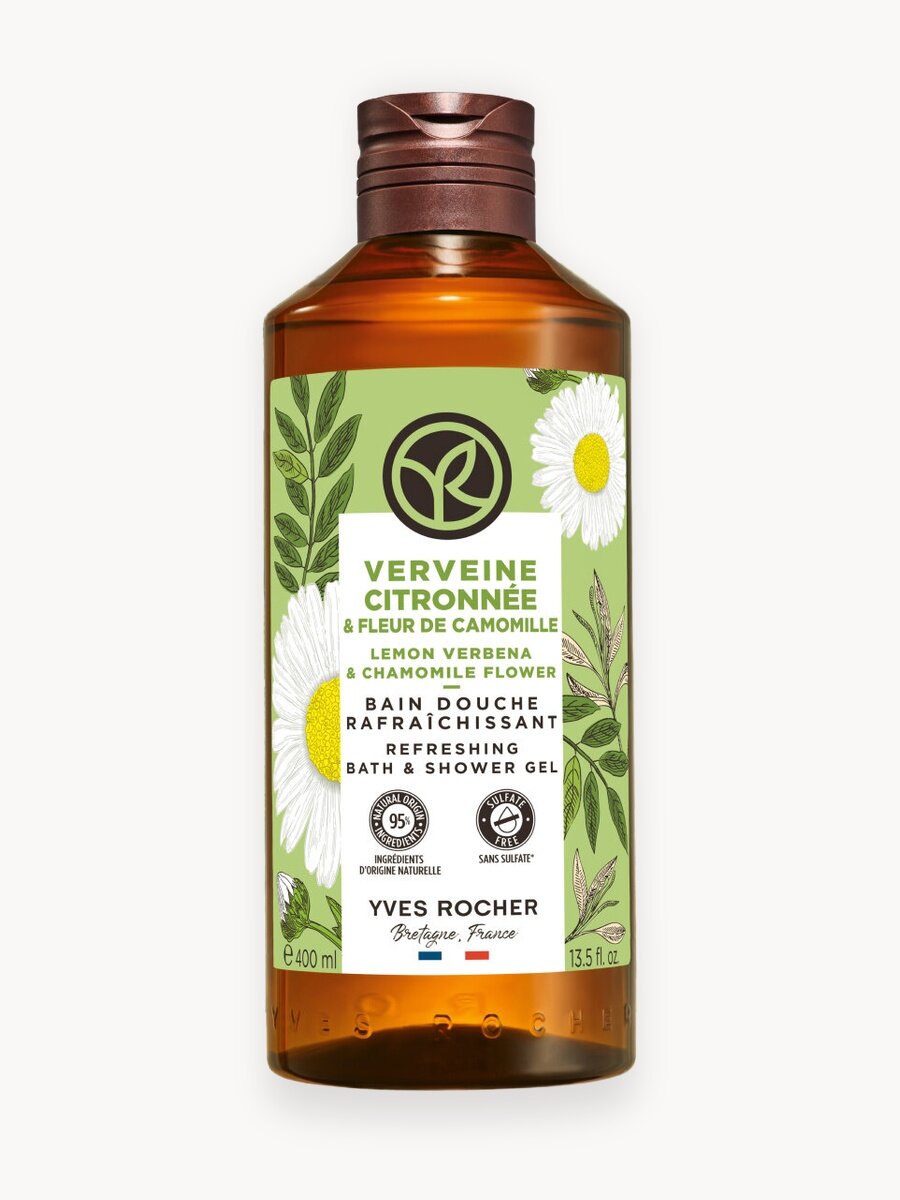 Yves Rocher Гель для душа и ванны «лимонная вербена и цветок ромашки», 400 мл