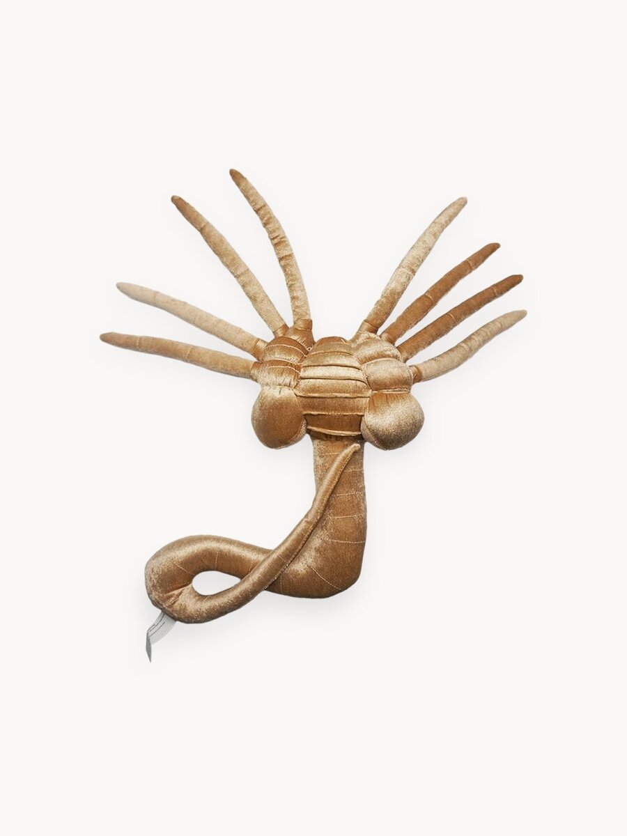 Мягкая игрушка Чужой Лицехват (Alien Facehugger) 32x48 см, Плюшевая кукла с личиком червяка и сундучком-разрушителем