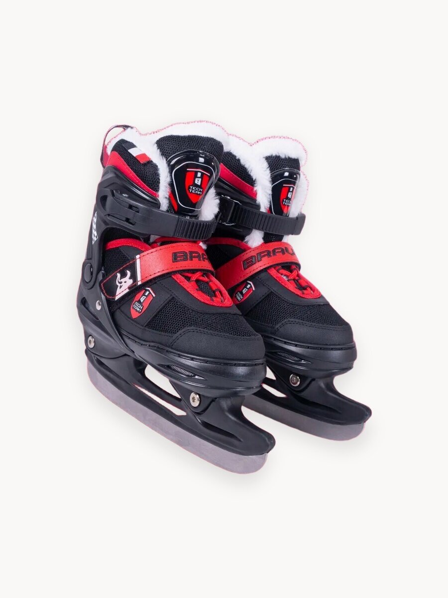 Коньки раздвижные детские TechTeam Brave, размер 31-34, чёрные
