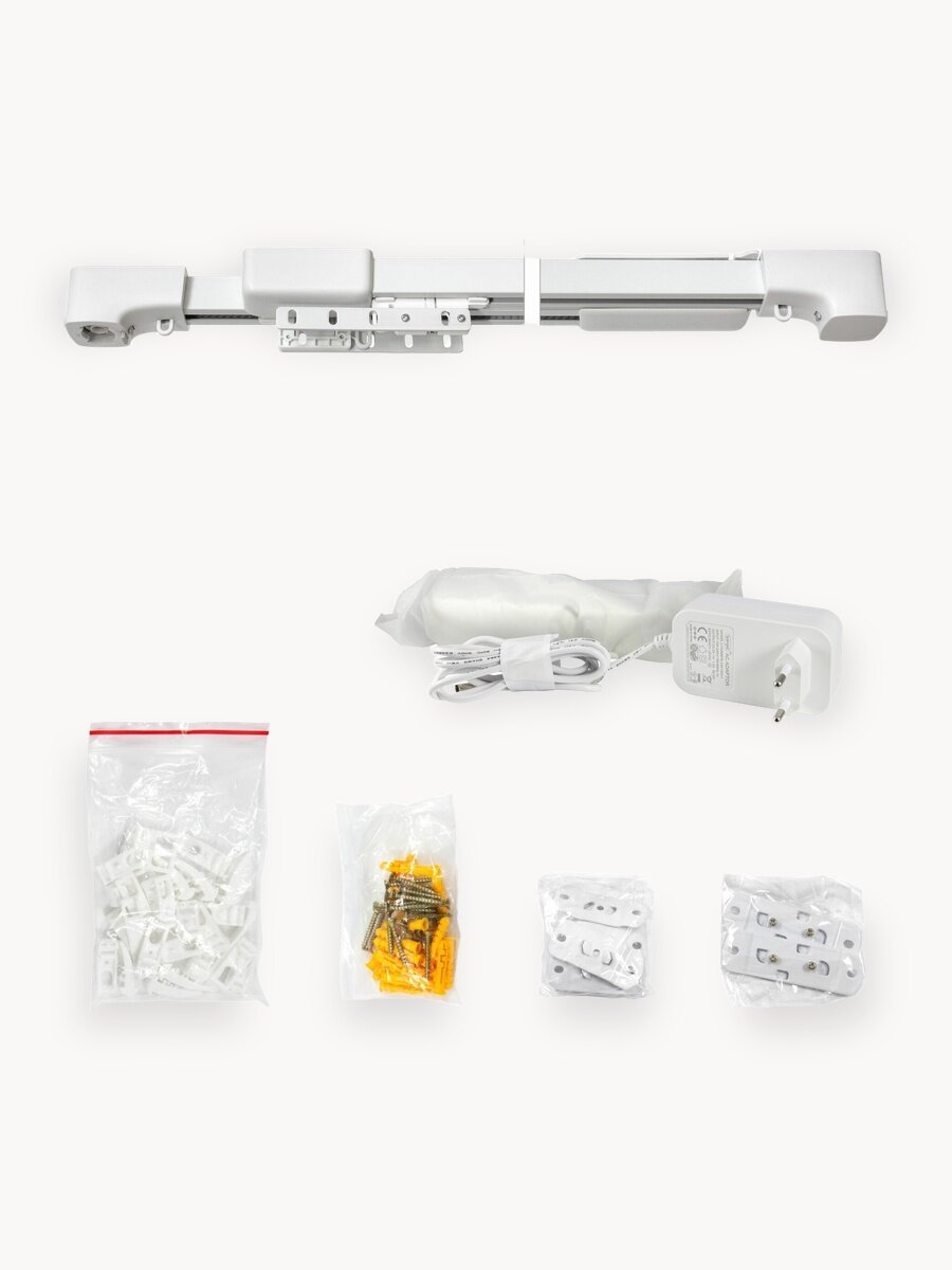 Электрокарниз для штор с Алисой 170 - 300см ( пульт + Wi Fi ) / Умный потолочный раздвижной карниз с электроприводом 300 см Vector