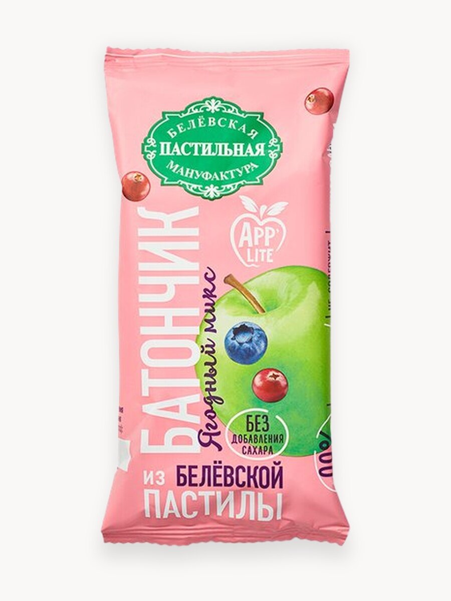 Набор батончиков «Белёвская Пастильная Мануфактура» из пастилы без сахара с ягодами, 525 г.