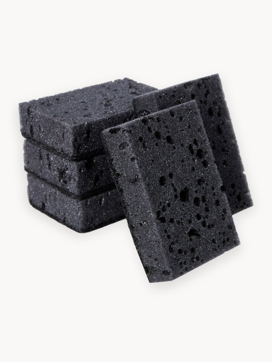 Губки для мытья посуды SPOTLESS, 5 шт, черные, набор для мытья посуды