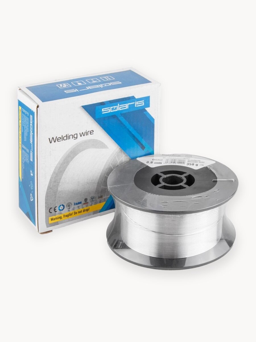 Сварочная проволока алюминиевая 0,8 мм SOLARIS ER4043 катушка 0,35 кг (WM-ER4043-08035)