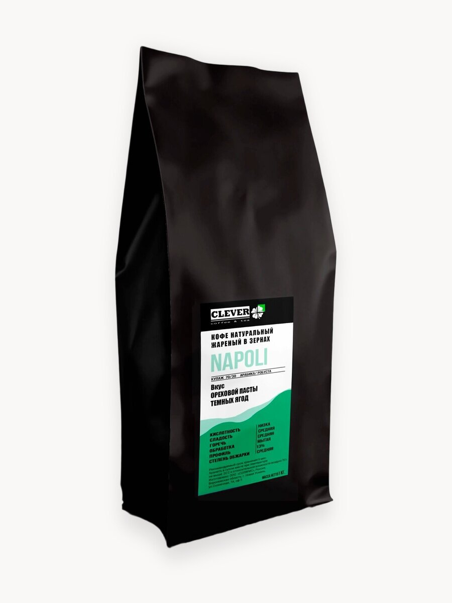 Кофе в зёрнах CLEVER coffee Napoli 1000 г