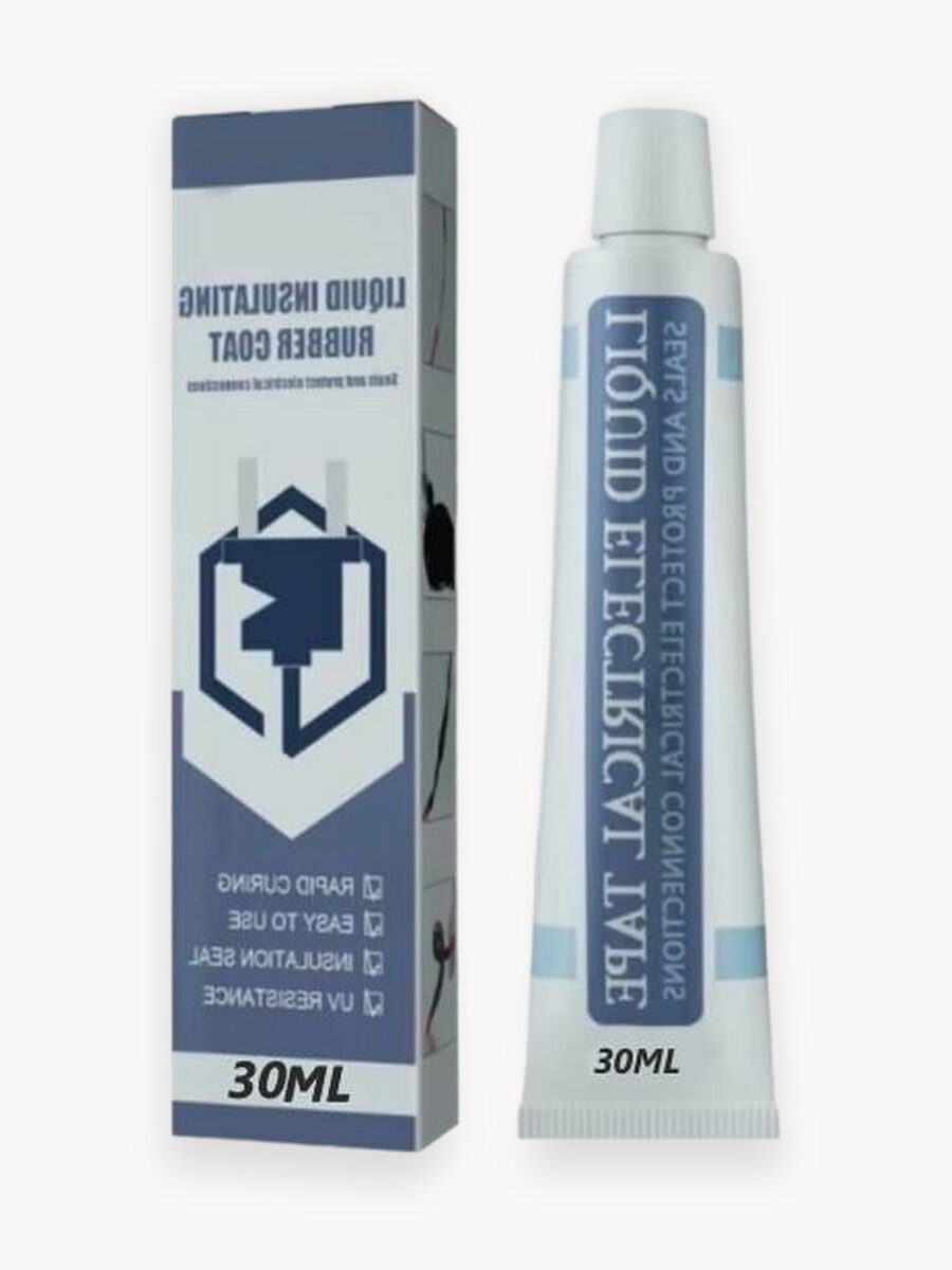 Изолента ПВХ. Жидкая изолента для проводов, белая. Водоотталкивающий,30мл Gym