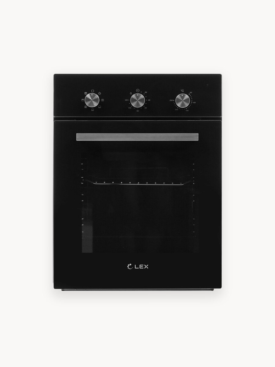 Духовой шкаф электрический встраиваемый LEX EDM 4570 BL с грилем и конвекцией , механические ручки, объем 55 л, таймер, 7 функций, двойное остекление дверцы, гарантия 36.6 мес.