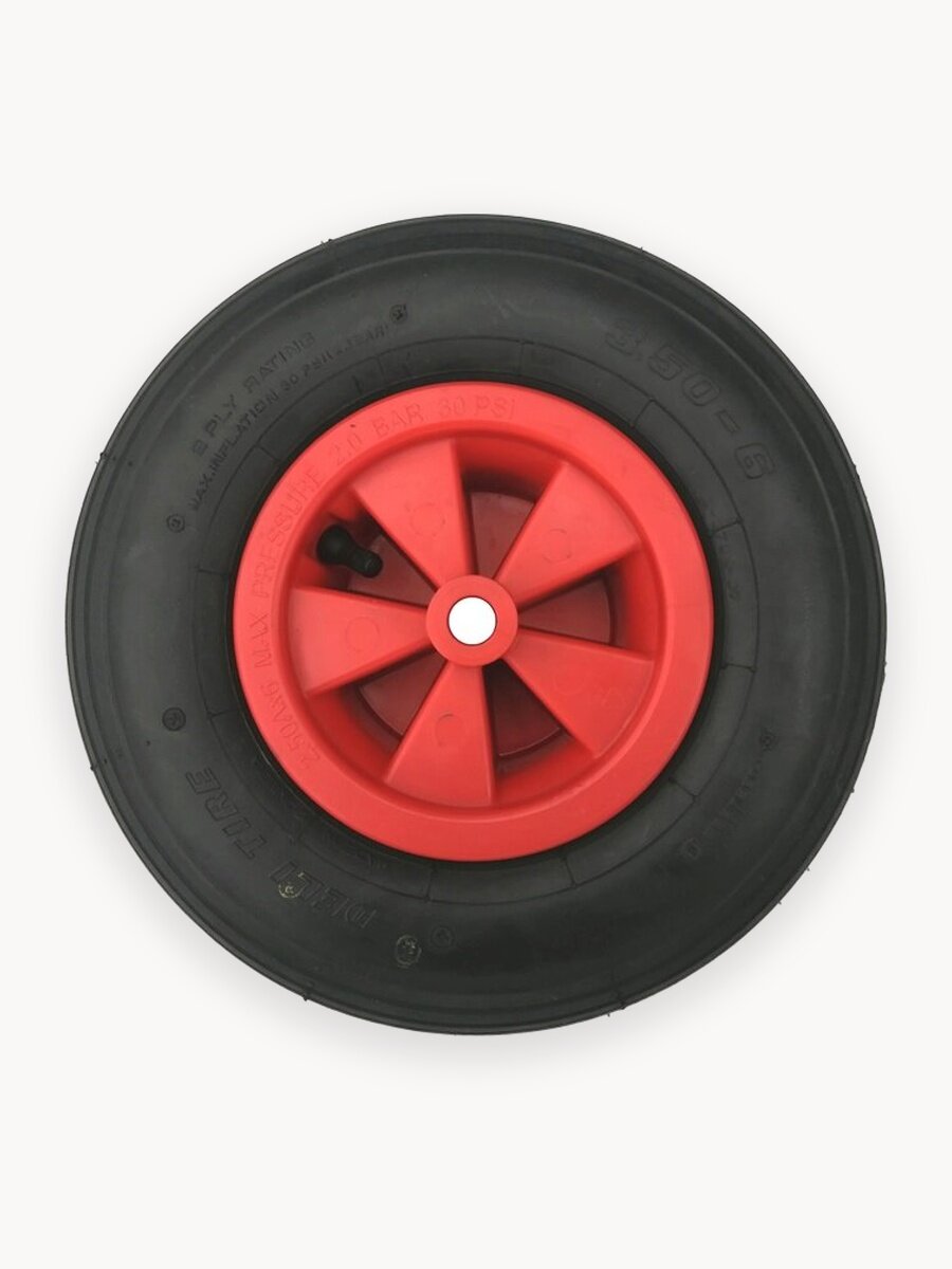 Европейское пневматическое колесо тачки 3.50-6 бескамерная шина DELI TIRE диаметр 310 мм без подшипников на ось 16 мм