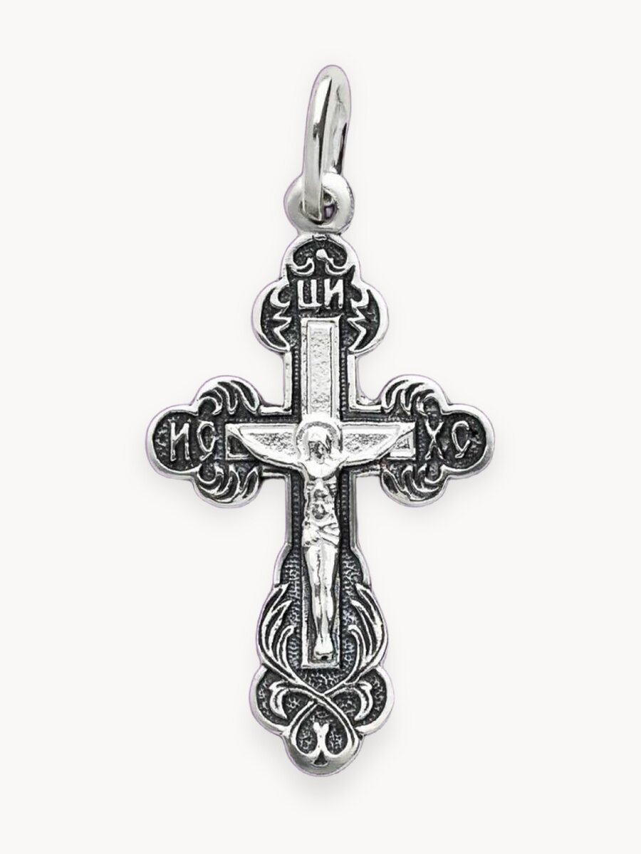 Крестик, серебро, 925 проба, чернение