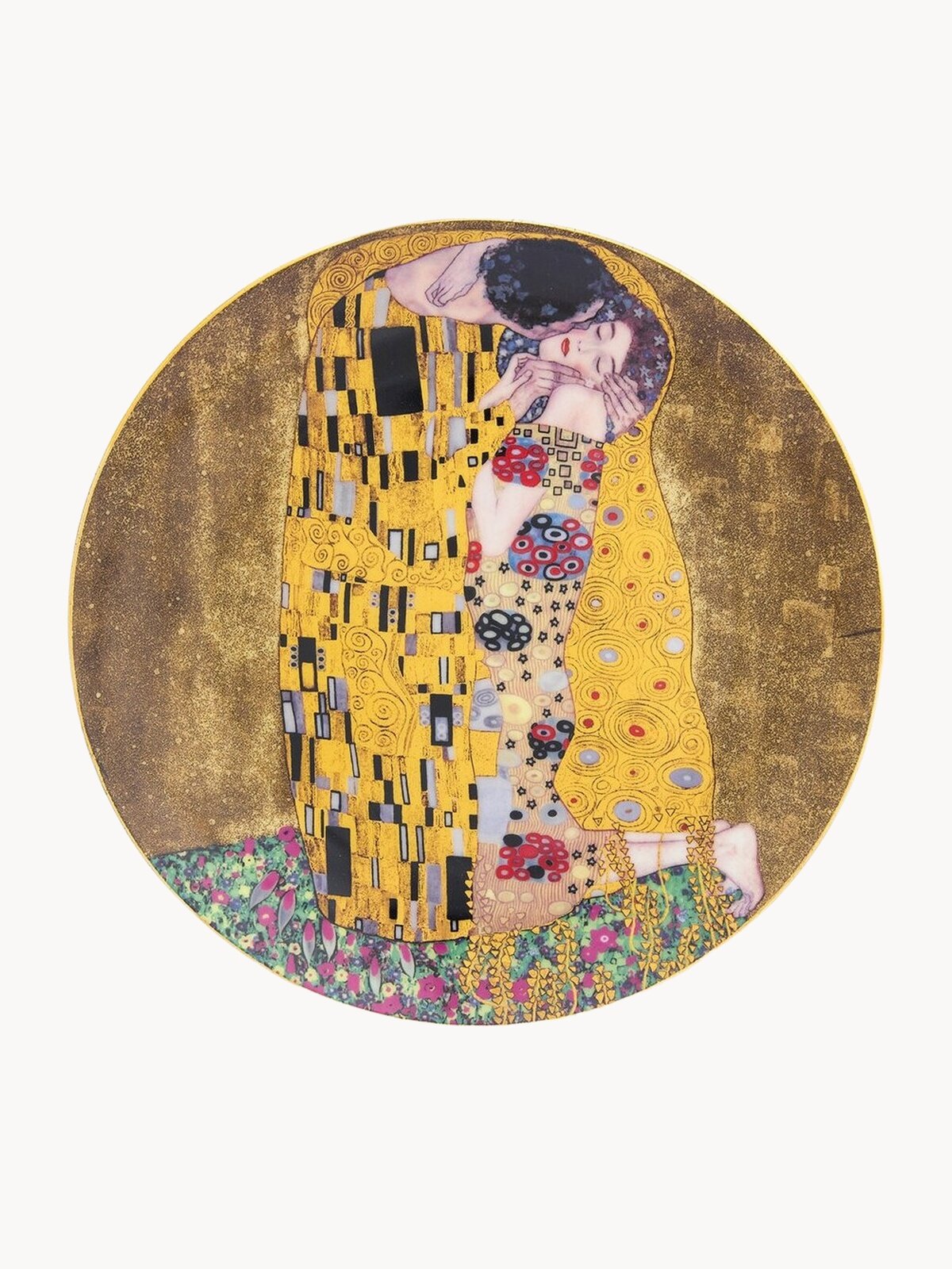 Тарелка декоративная 20х20х2 см Elan Gallery Поцелуй с крючком и подставкой