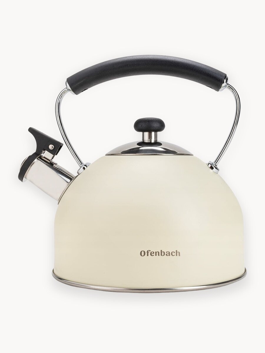 Чайник 2,2 л. из нержавеющей стали со свистком Ofenbach NB 100325 (бежевый)