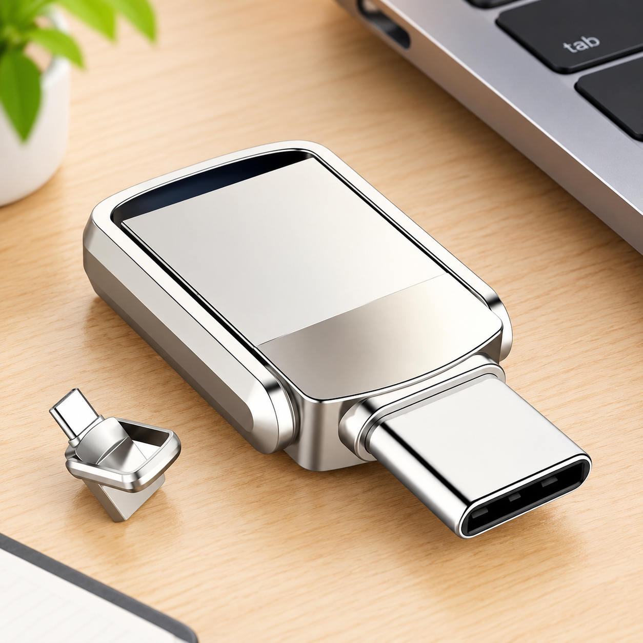 USB-накопитель Type-C 2ТБ, OTG (Цвет товара: серебристый)