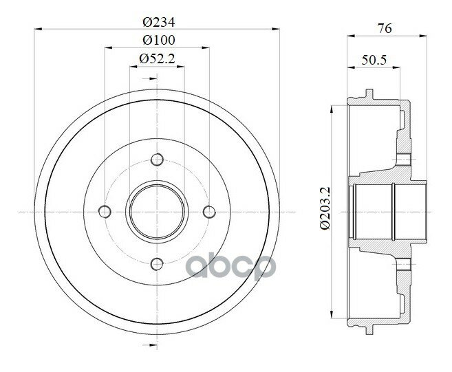 Барабан тормозной без подш. S&K арт. SKDB1024