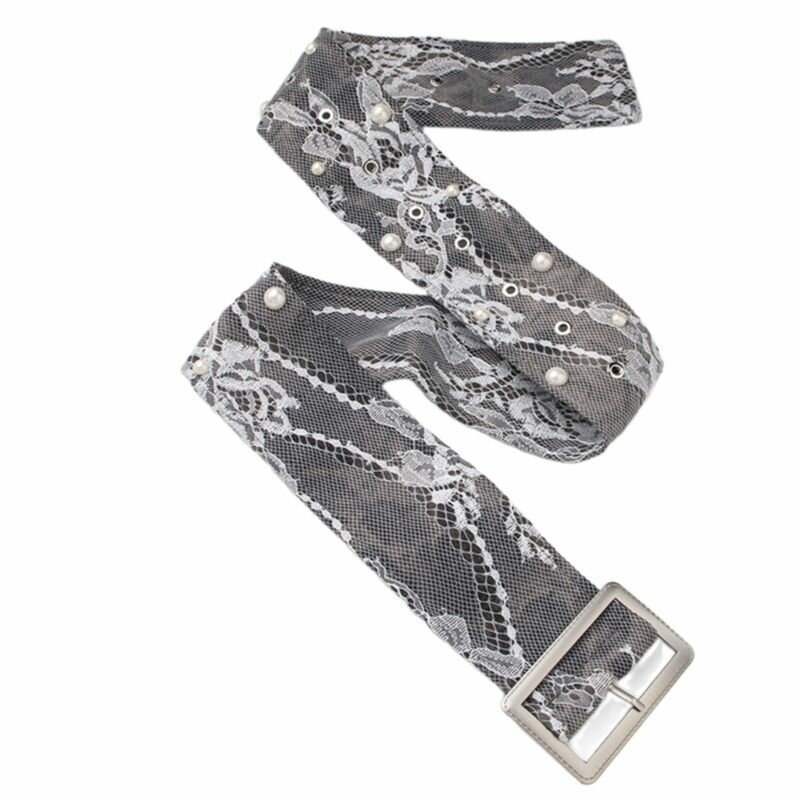 Кружевной жемчужный нежный и элегантный пояс-белый