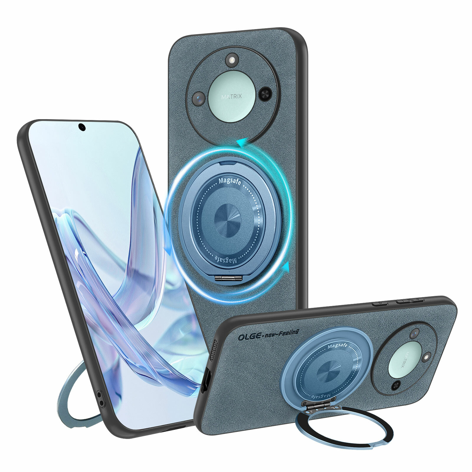 Чехол Для Honor X9C Smart / Хонор Икс9С Смарт / Х9Ц Смарт, soft touch, чехол-кардиомонитор, искусственная кожа, поликарбонат (PC), защита камеры, ударопрочный, встроенная подставка, усиленные углы, Honor,