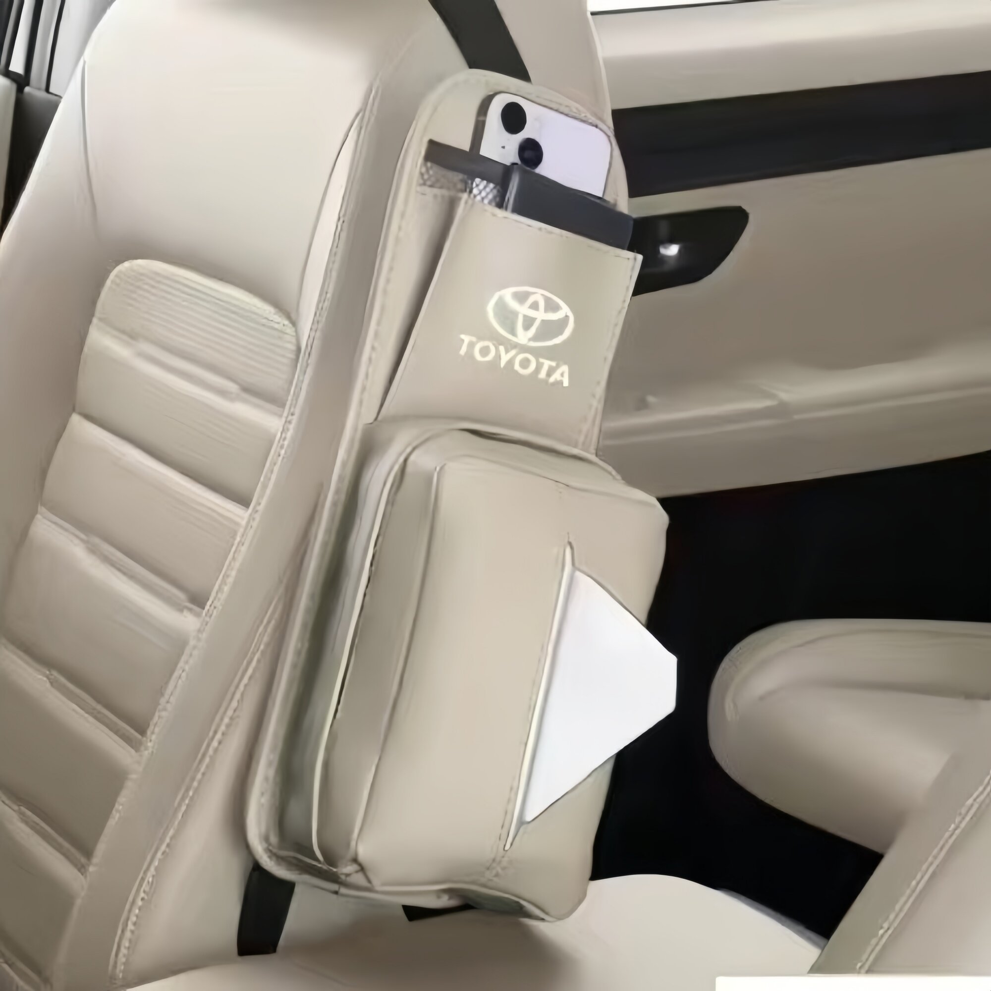Сумка для хранения автокресла Toyota многофункциональная подвесная бежевая 1 шт.