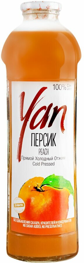 Сок YAN Персиково-яблочный прямого отжима, 0.93л