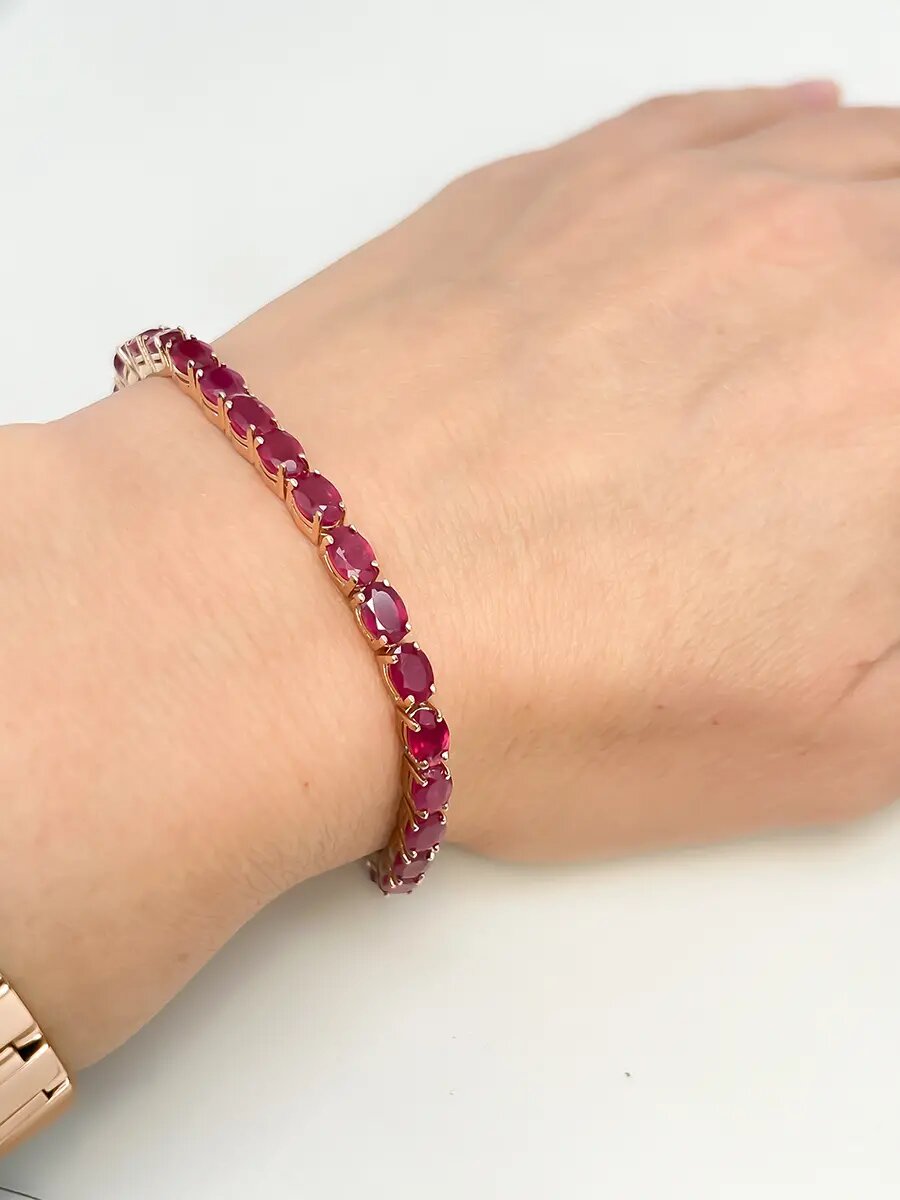 Браслет Кристалл Мечты, красное золото, 375 проба, рубин