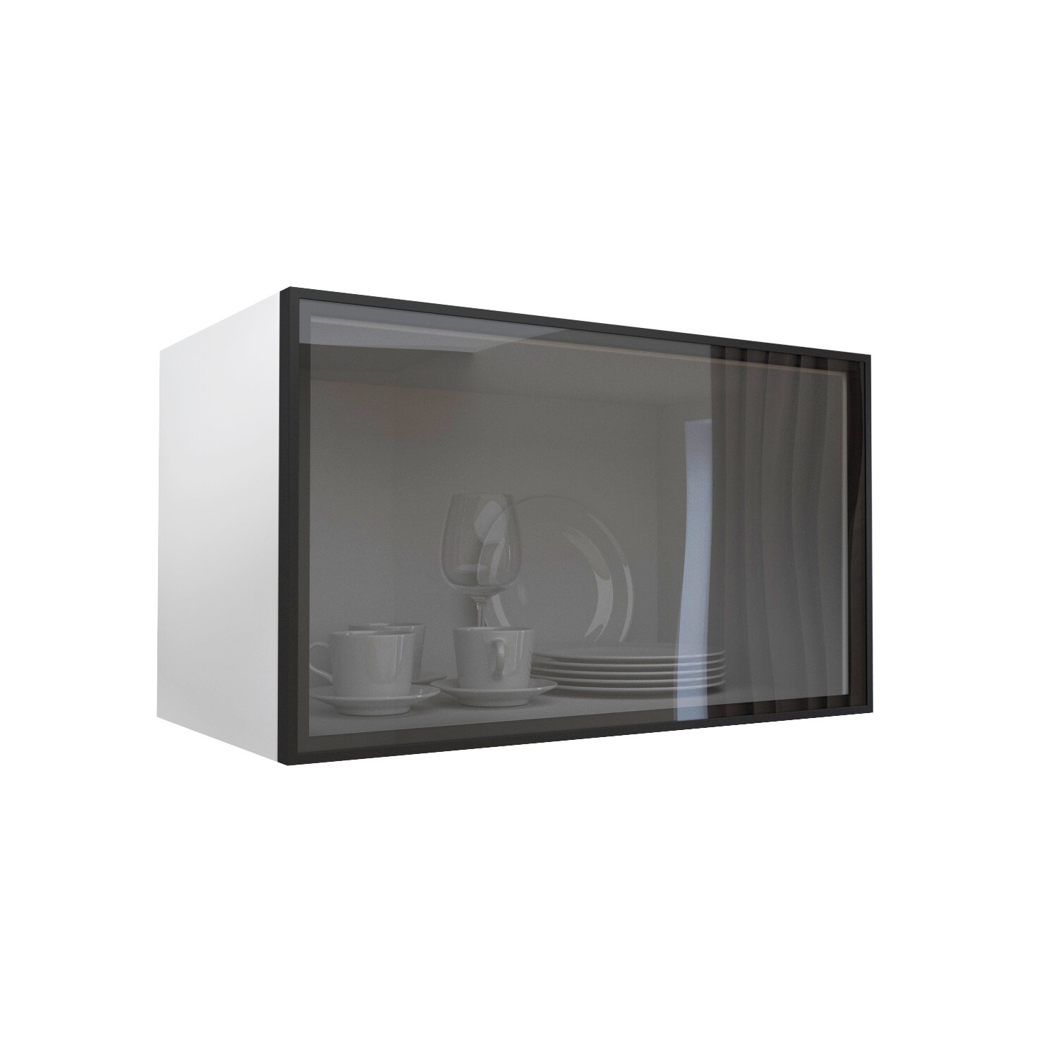 Фасад из алюминиевого профиля со стеклом Aluminum Glass 57,2х36х2 см, черный анод/графит