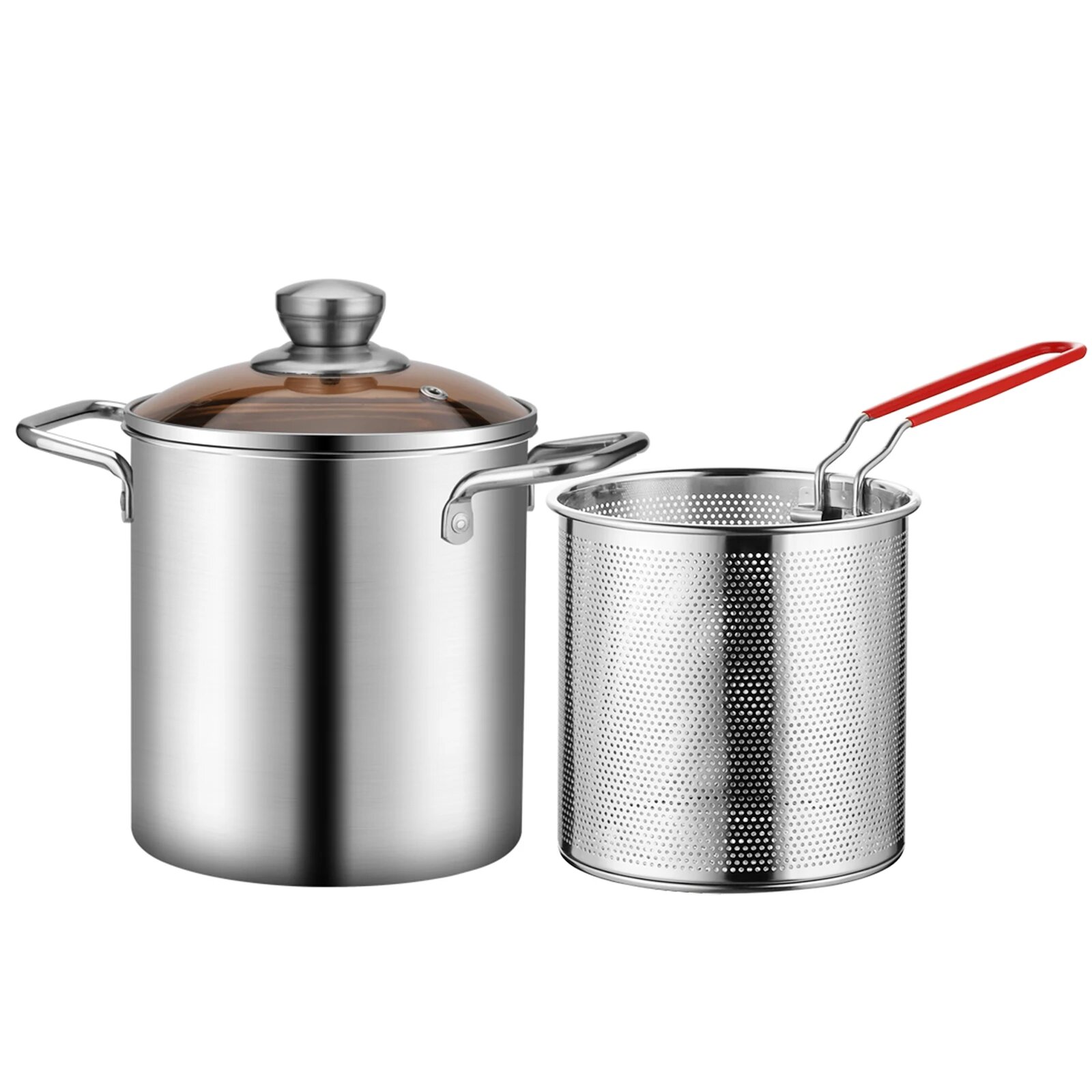 Набор кастрюли и фритюрницы из нержавеющей стали 3.2 л, 2PCS Set
