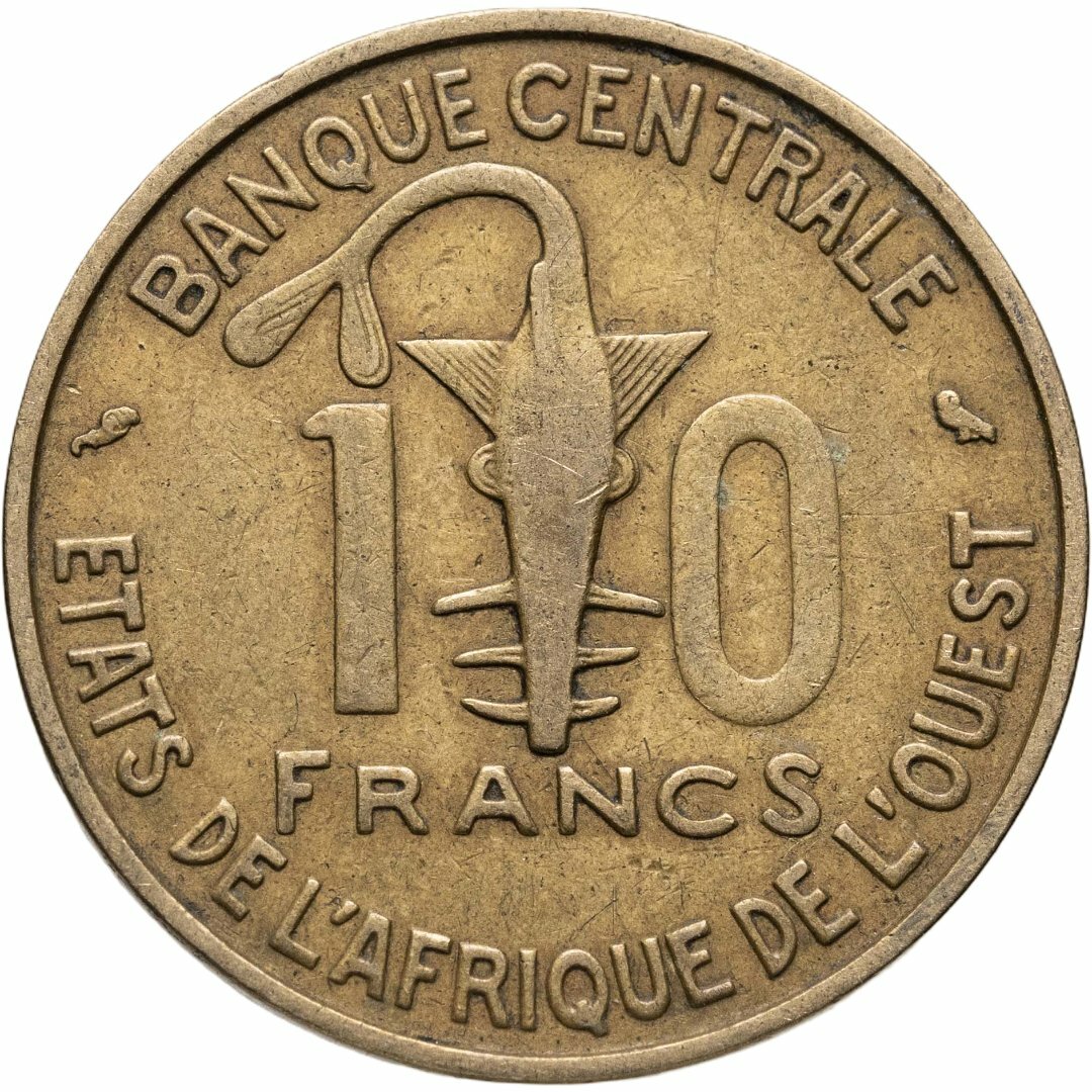 Французская Западная Африка, Того 10 франков francs 1967, Бронза, в сохранности XF