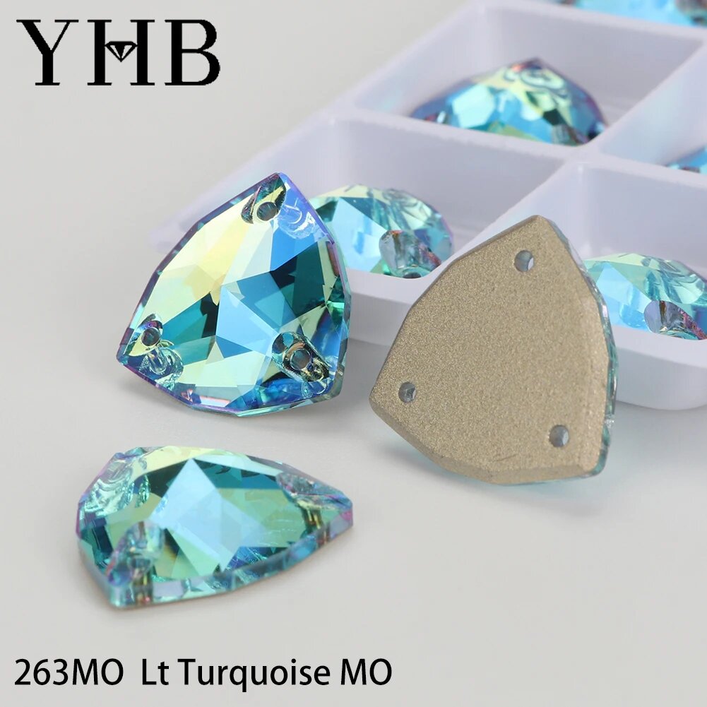 Стразы YHB 22х22 мм, 263MO Lt TurquoiseMO, 15 шт