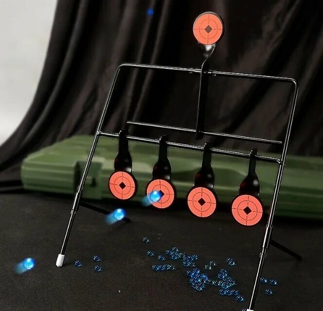 Мишень Механическая Для Пневматического Оружия / Мини Тир 5 кружков / Металлическая Переносная Мишень.