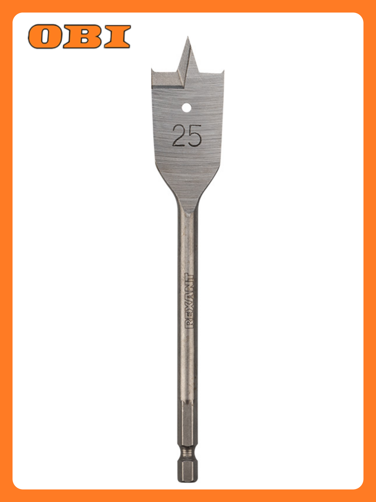 Сверло перовое по дереву 25х152 мм (шестигранный хвостовик) Kranz