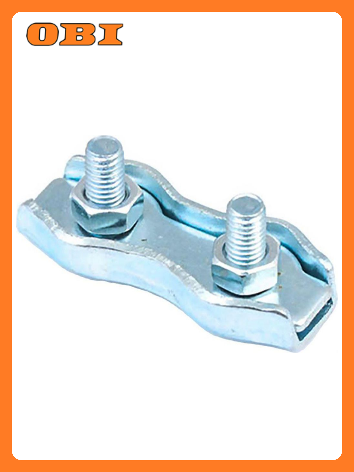 Зажим троса Duplex, сталь, плоский двойной, с болтом и гайкой, серый, 4 мм