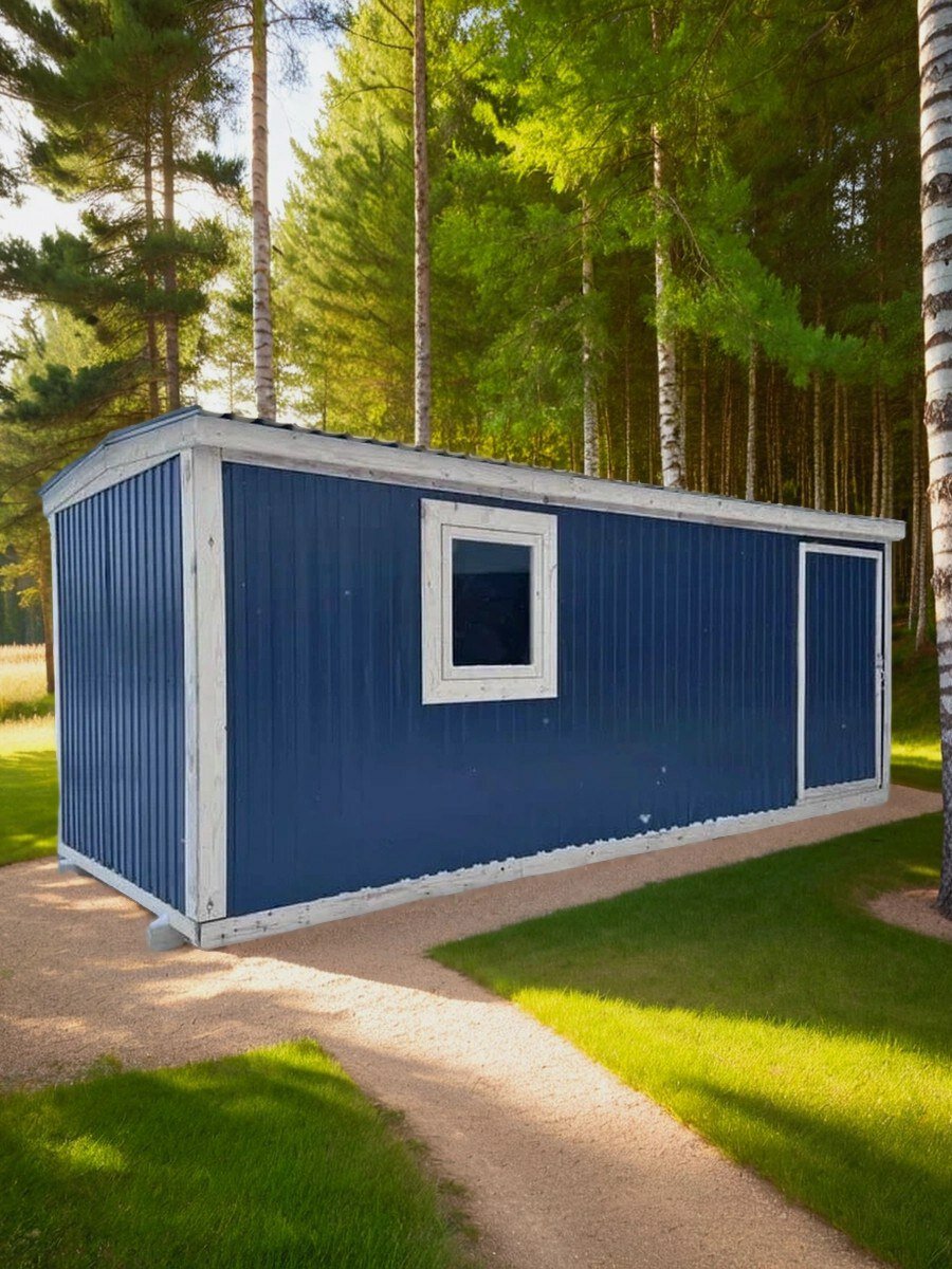 Бытовка утепленная готовая для дачи ГК Строй, 6x2,3м, утепленная, дерево/металл, модульная конструкция