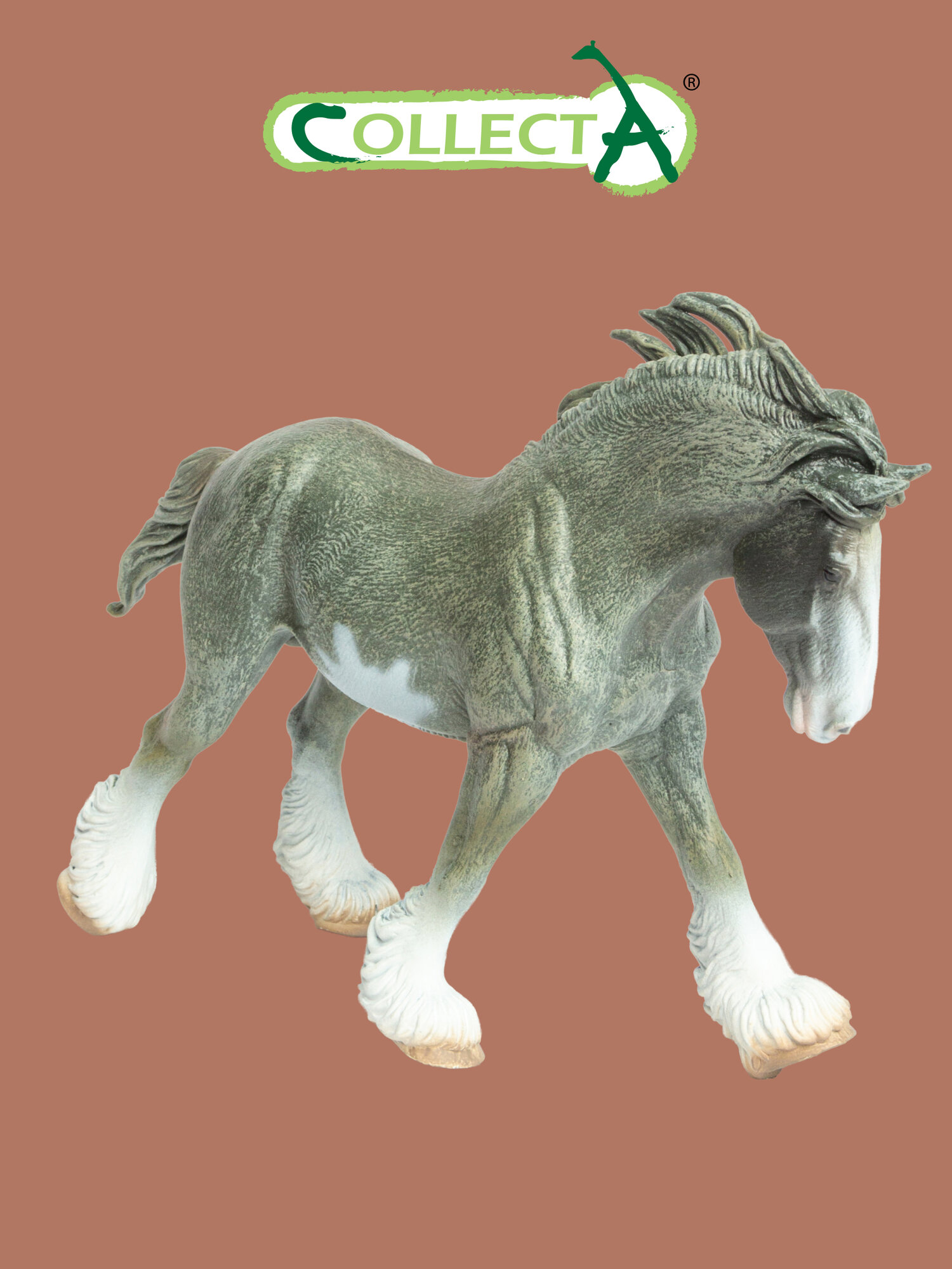 Фигурка животного Collecta Лошадь Клейдесдальский жеребец серый, 88620b