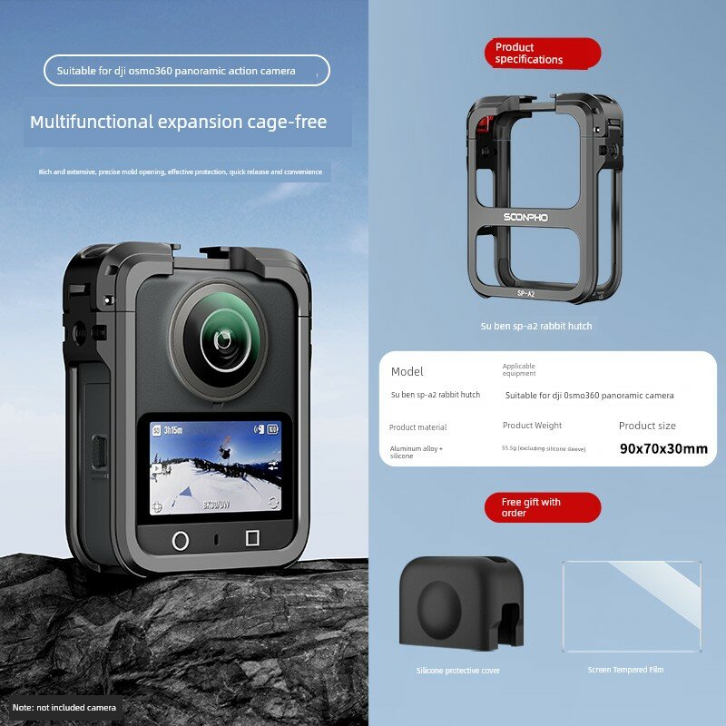Металлический крепеж для DJI Osmo 360 панорамной камеры, аксессуар для съемки Vlog с защитой