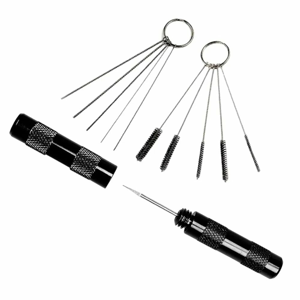 Набор для чистки аэрографа из металла, инструменты для очистки аэрографа, аксессуары для покраски, черный