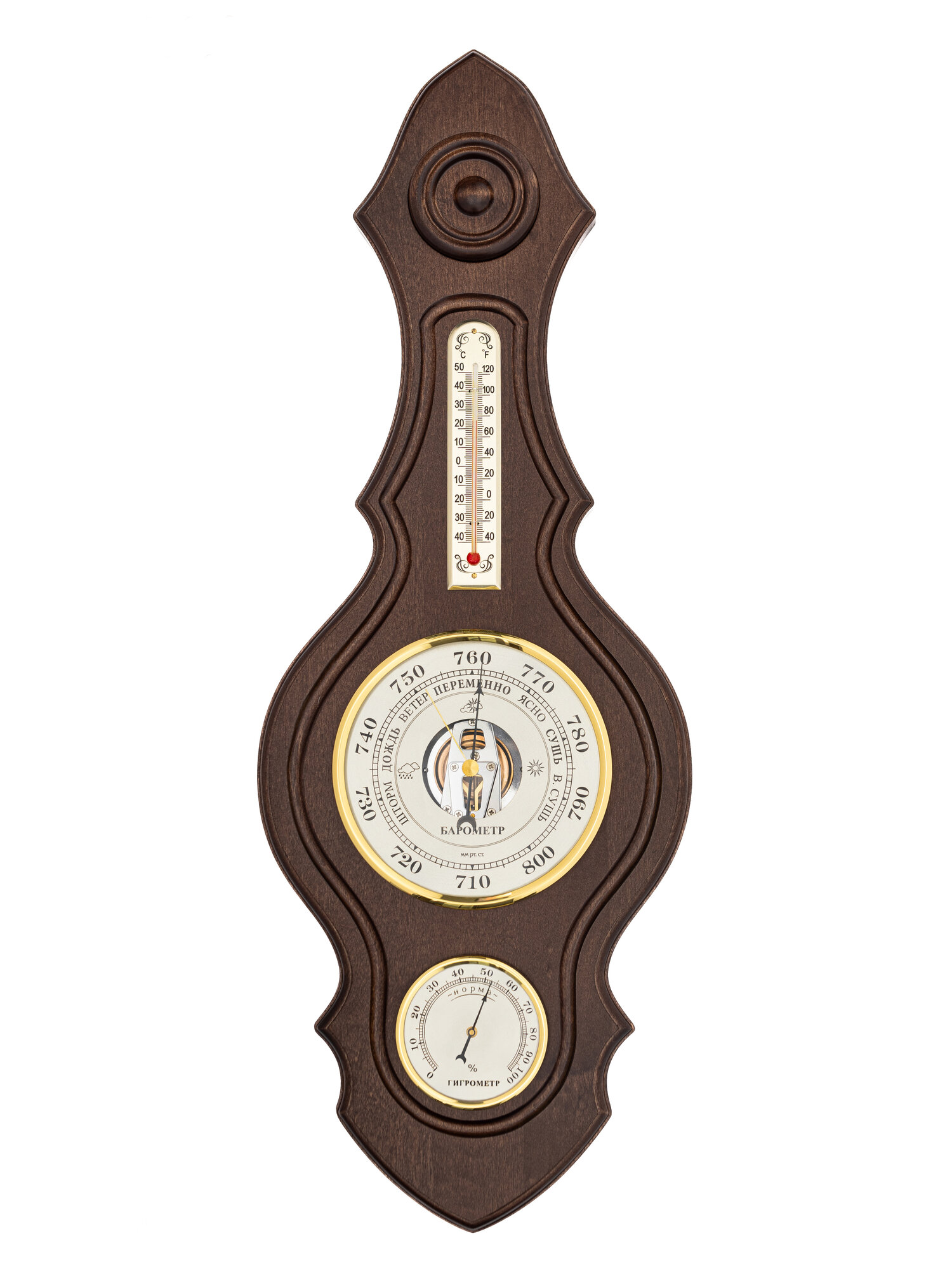 Метеостанция БМ74 - барометр, термометр, гигрометр 56*20 см