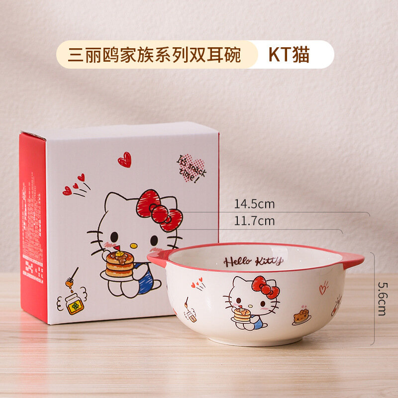 Керамическая миска для риса Sanrio Hello Kitty, детская миска для еды, посуда Куломи, Керамическая миска для выпечки