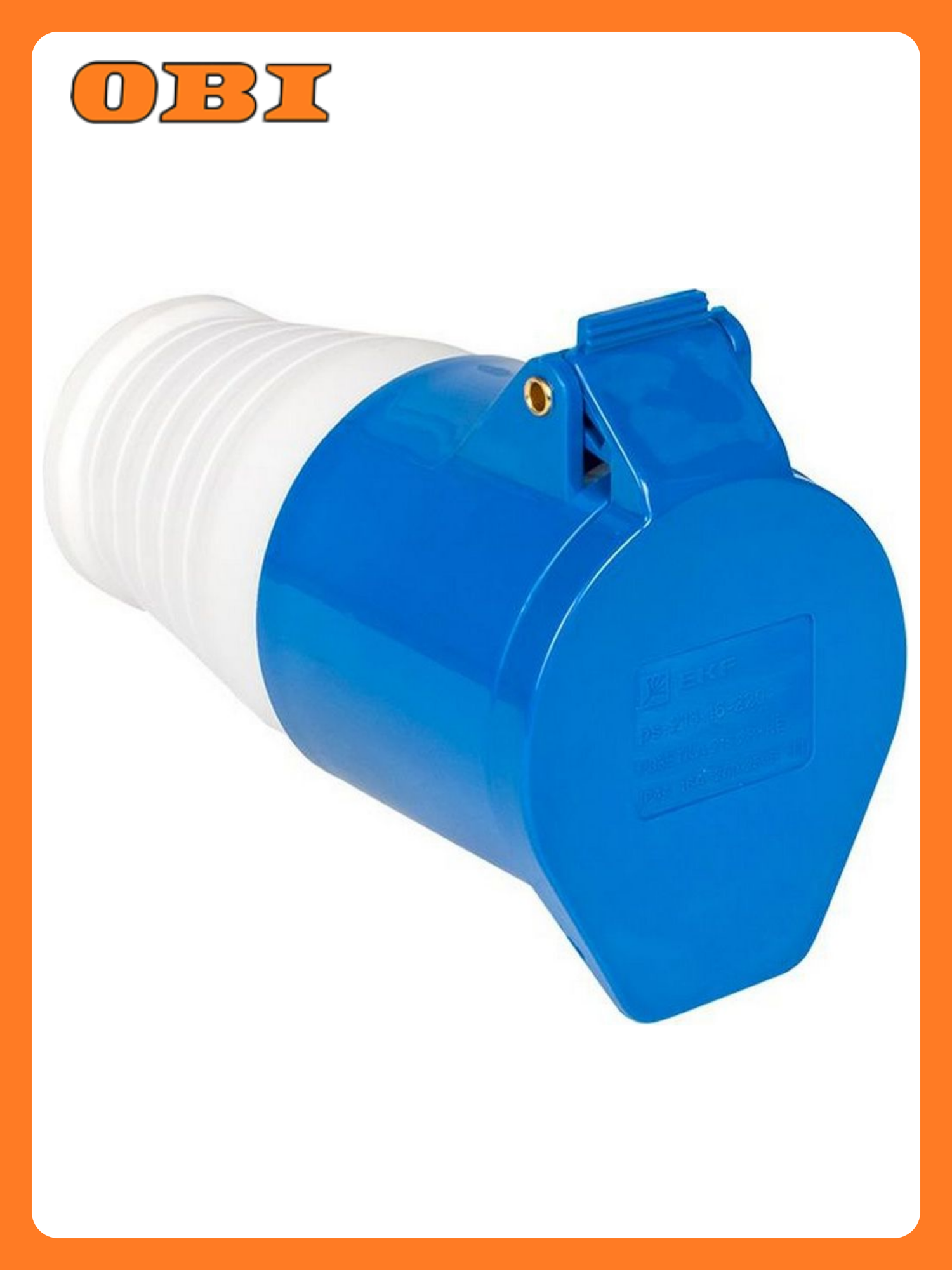 Розетка EKF PROxima PS-213-16-220, синяя, откидная крышка, IP44, 1 шт