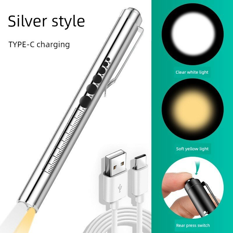 Медицинский фонарик для врачей и медсестер, перезаряжаемый детский фонарик для утреннего осмотра, портативный