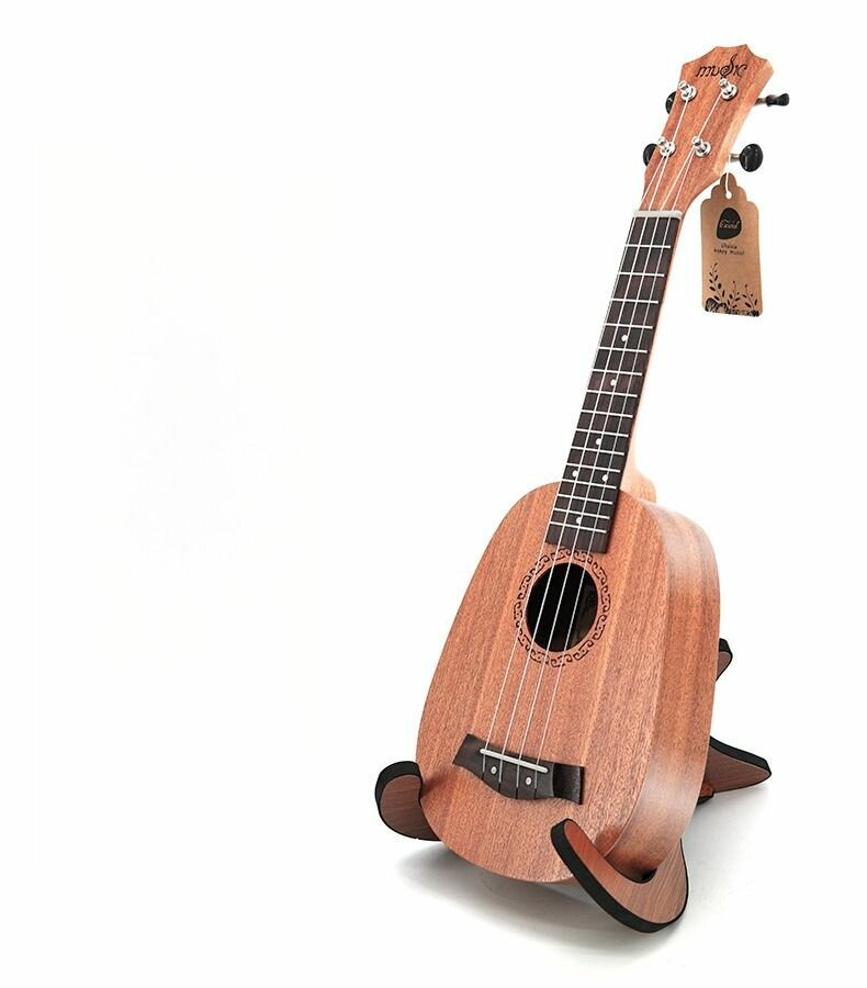 21-дюймовая укулеле в форме ананаса из сапеле, четырехструнная гитара