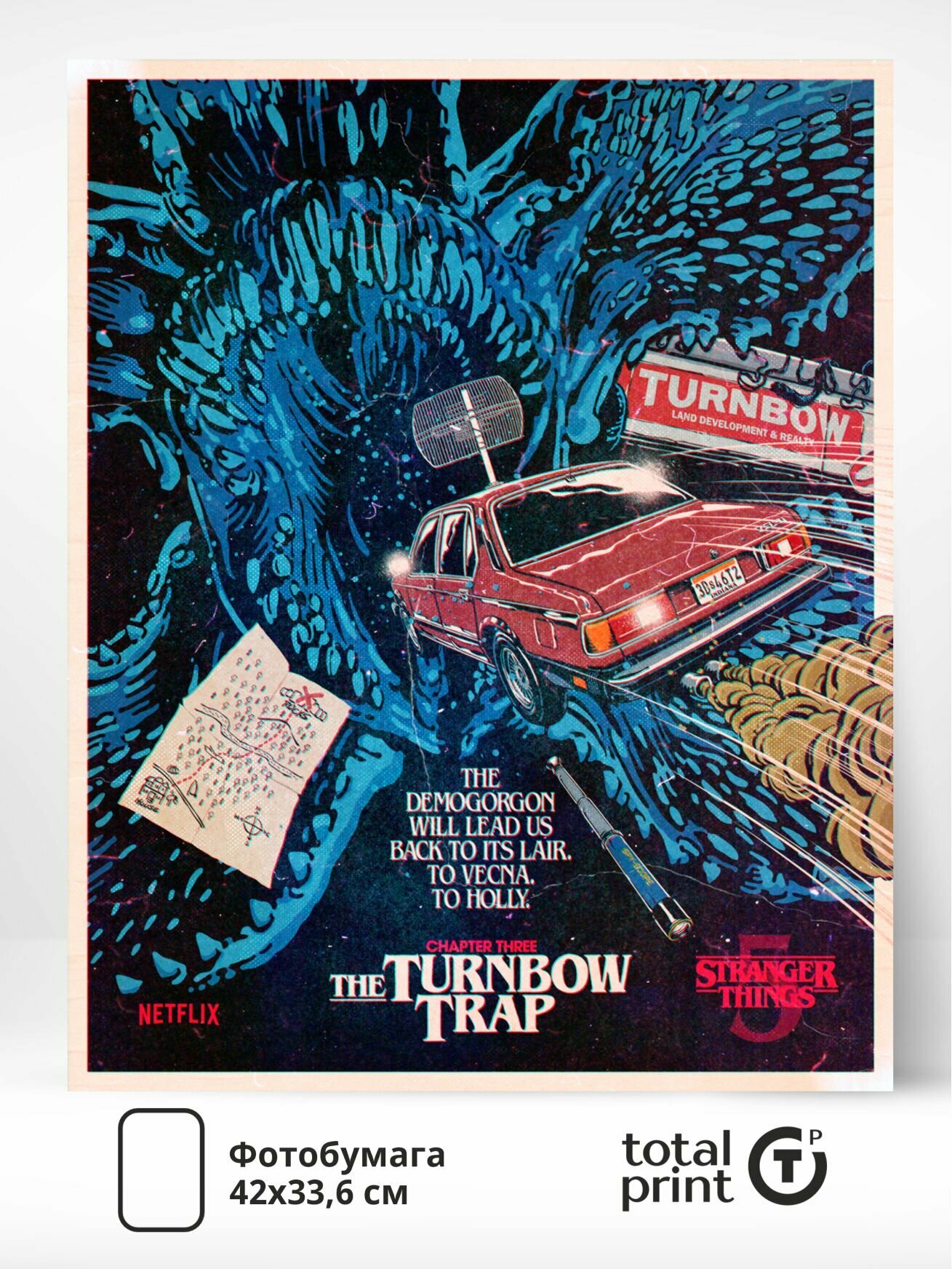 Постер Stranger things, Очень странные дела, 5 сезон, 42х33,6 см, TotalPrint