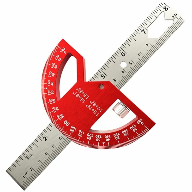 Многофункциональная угловая линейка транспортир деревообрабатывающий измерительный инструмент-8 дюймов