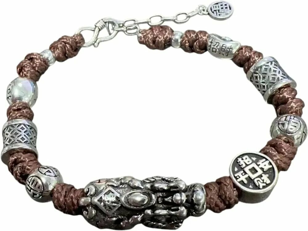 Браслет Фэн-Шуй Пи Сю Серебра 999 Пробы, Регулируемые Браслеты-амулеты На Удачу