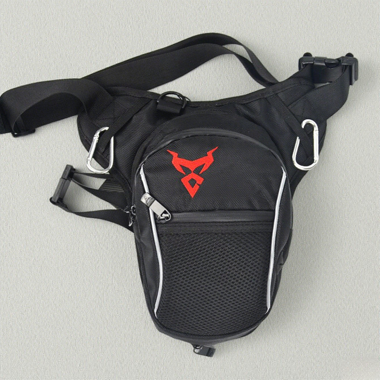 Сумка на ногу, водонепроницаемая мотоциклетная сумка на ногу для мужчин и женщин, поясная сумка с рефлексивными полосами для походов, езды на мотоцикле, велосипеда, красный цвет, объем 5.6-7.5L, ремень максимум 126см регулируемый, ножной ремень 42-72см