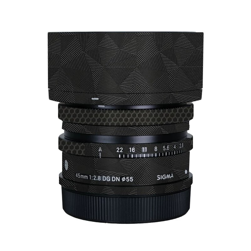 Премиум защитная пленка для объектива Sigma 45mm F2.8 для Sony E и L Mount, черная с северным треугольником