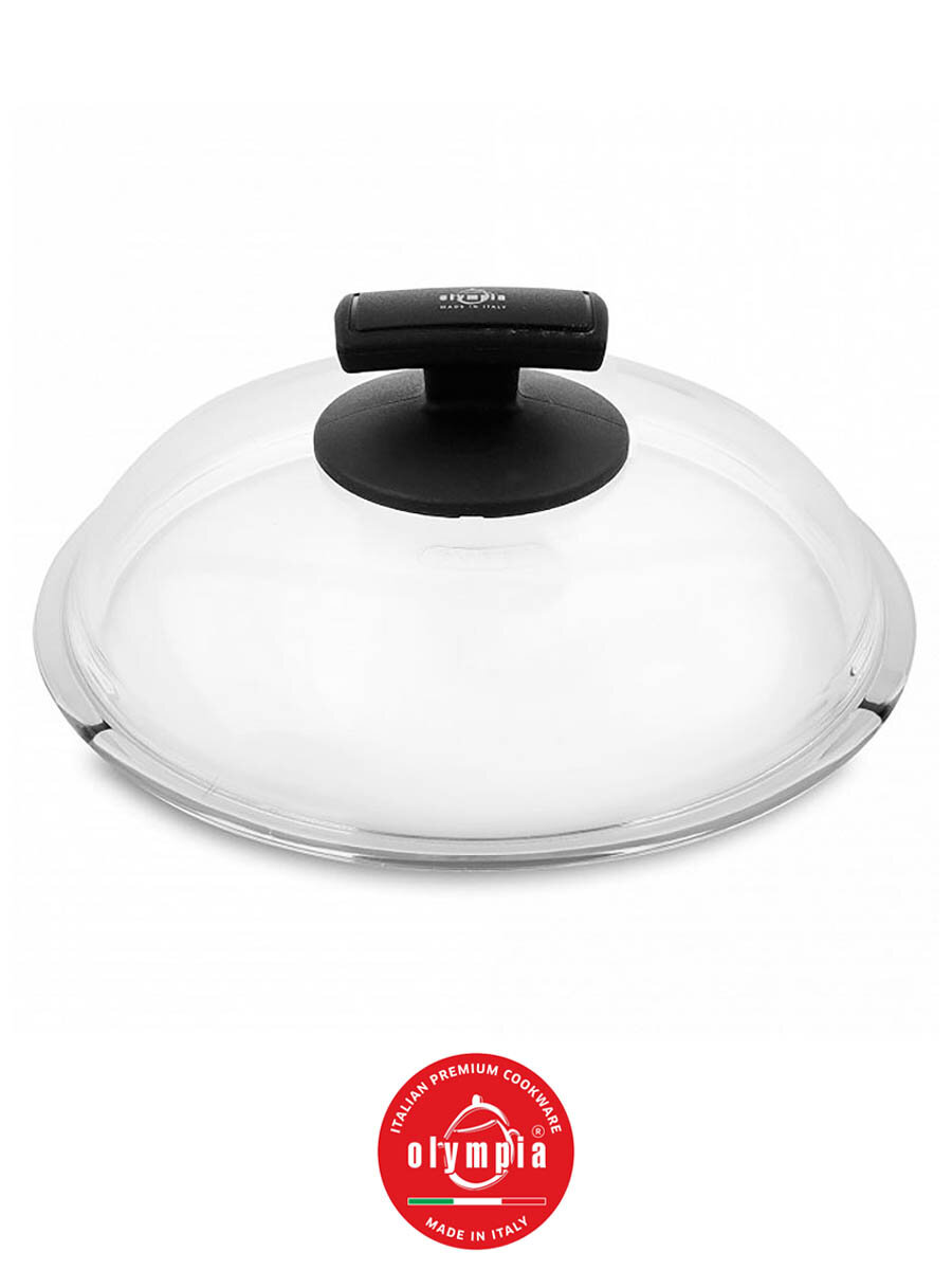 Крышка стеклянная Olympia Crystal 20 см, фиксированная ручка