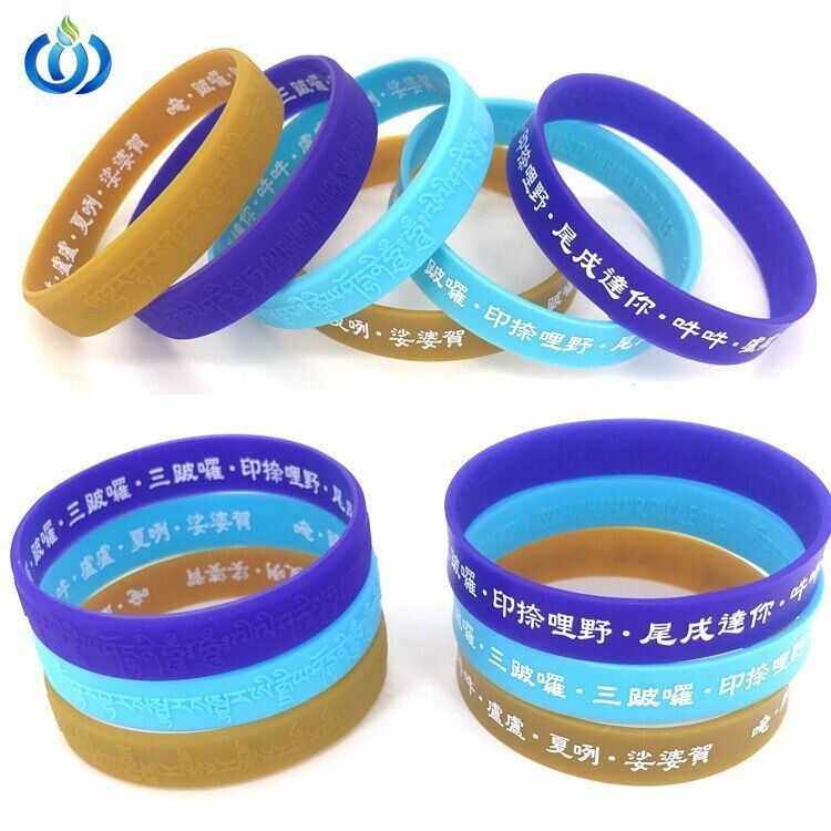 Силиконовый браслет с мантрой, светящийся браслет для буддийской церемонии, браслет с буддийской сутрой мира
