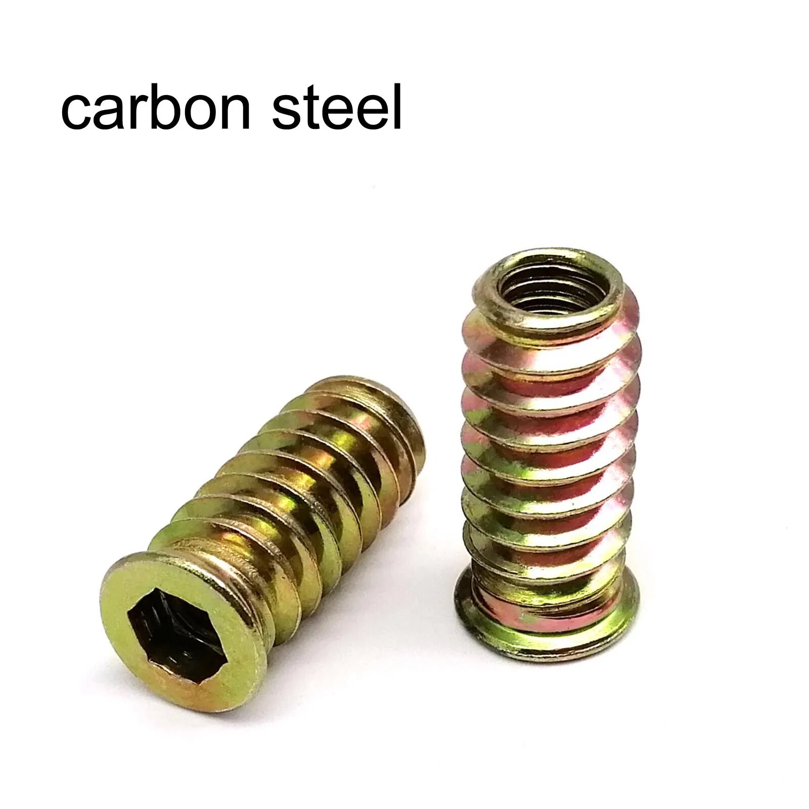 Вставные гайки HZYUEGOU нержавеющая сталь 304 М4 М5 М6 М8 М10 для дерева M4x10, carbon steel