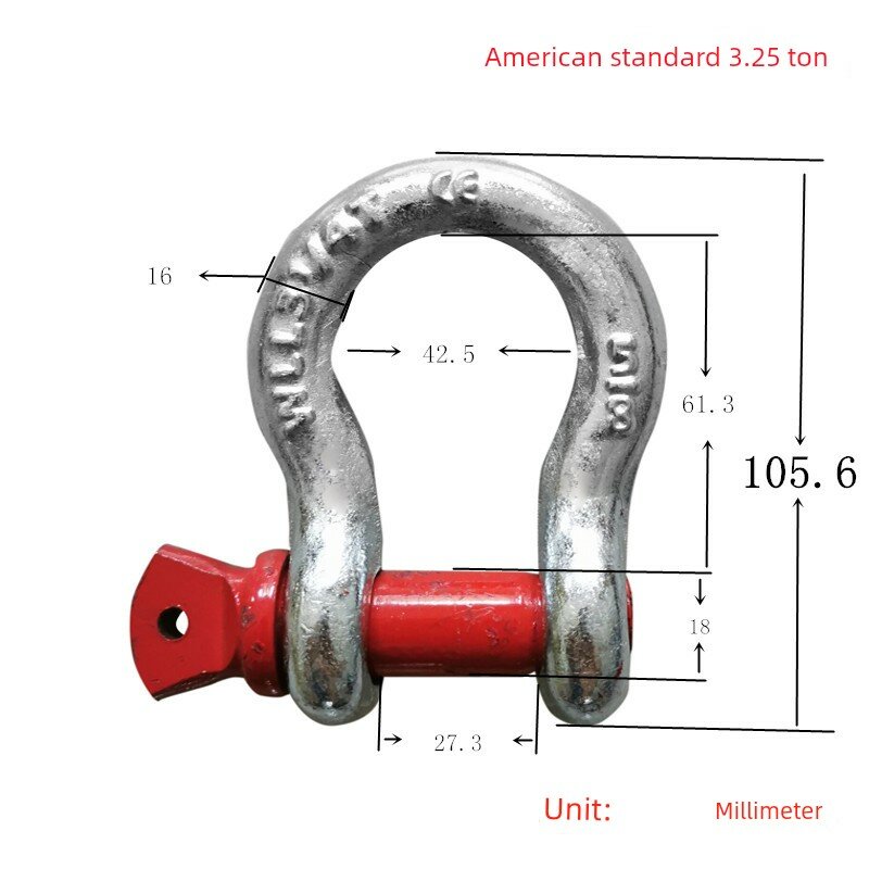 U-образный подъемный крюк, подъемная скоба, U-образная застежка, крюк для прицепа, D-образный карабин для альпинизма,